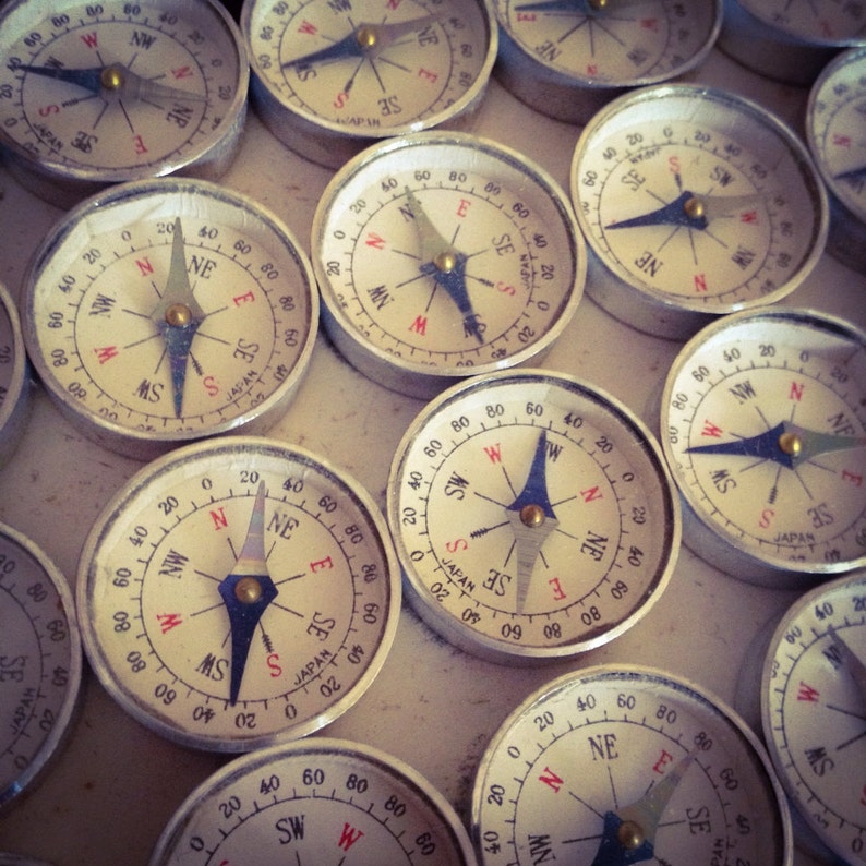 MINIATURE VINTAGE COMPASS Tiny Compasses Mirrored Reverse Mini | Etsy