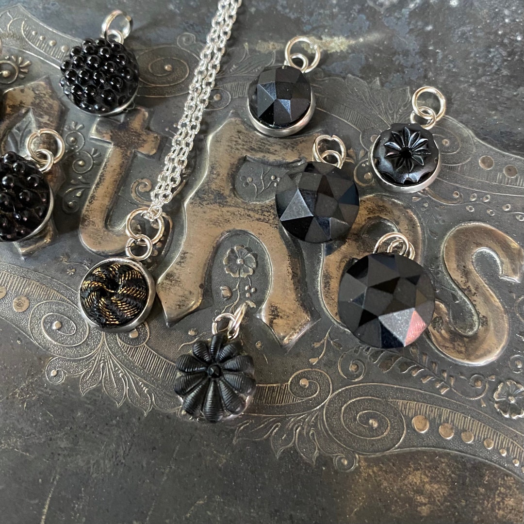 1pc VICTORIAN MOURNING CHARM 1880s Vintage Tiny Genuine Antique French ...