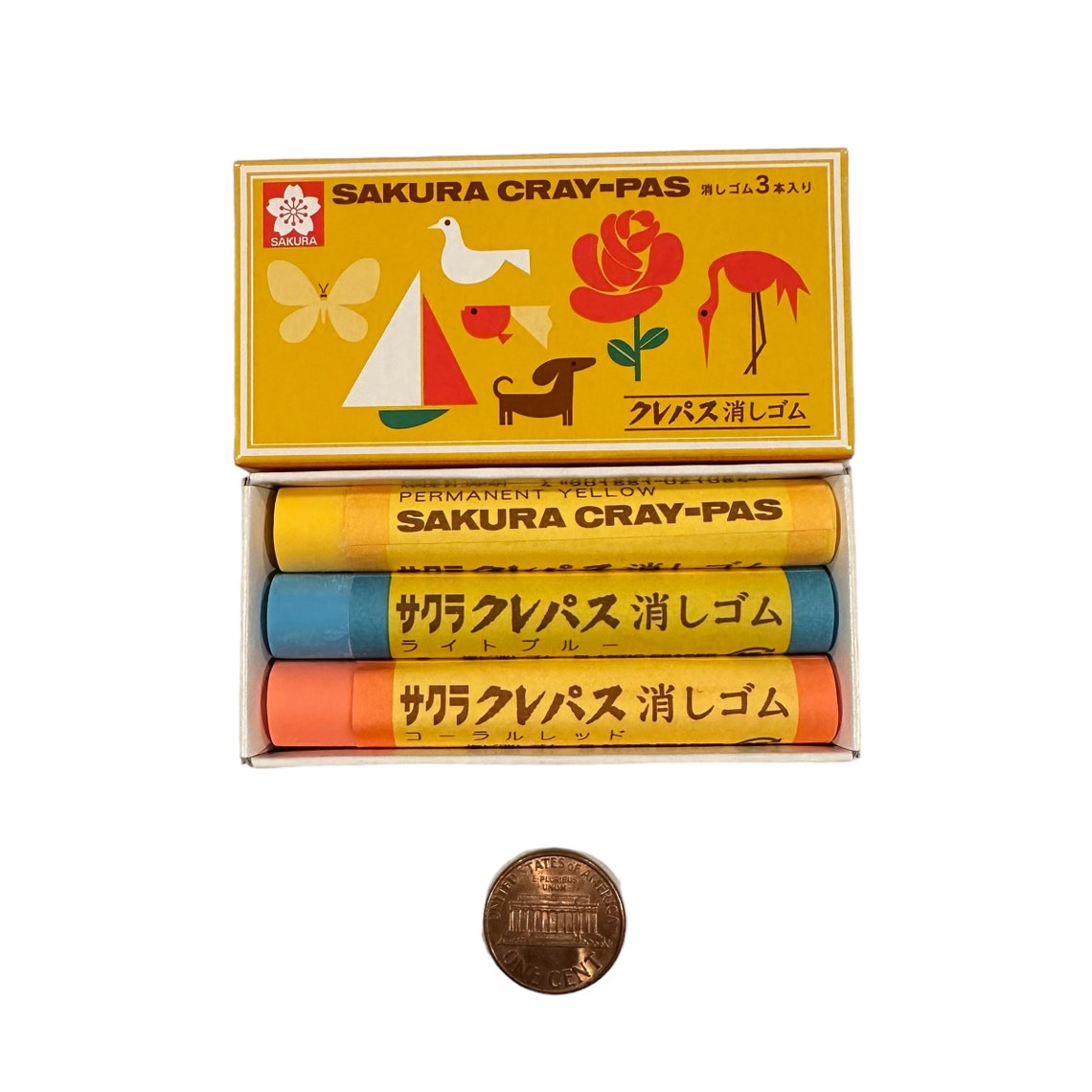 CRAY-PAS ERASERS 3" Retro 1970s Style Sakura Limited Edition Sliding ...