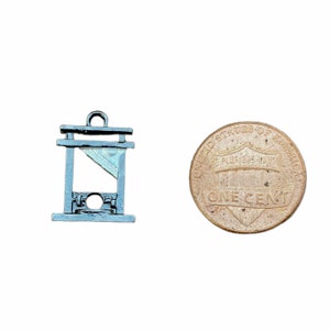 1pc TINY GUILLOTINE CHARM .5" Tiniest Creepy Halloween Spooky Pendant ...