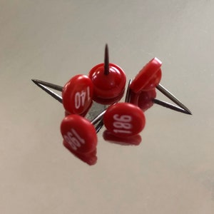 VINTAGE NUMBERED TACKS 8mm Map Push Pins Old School Office Supplies ...