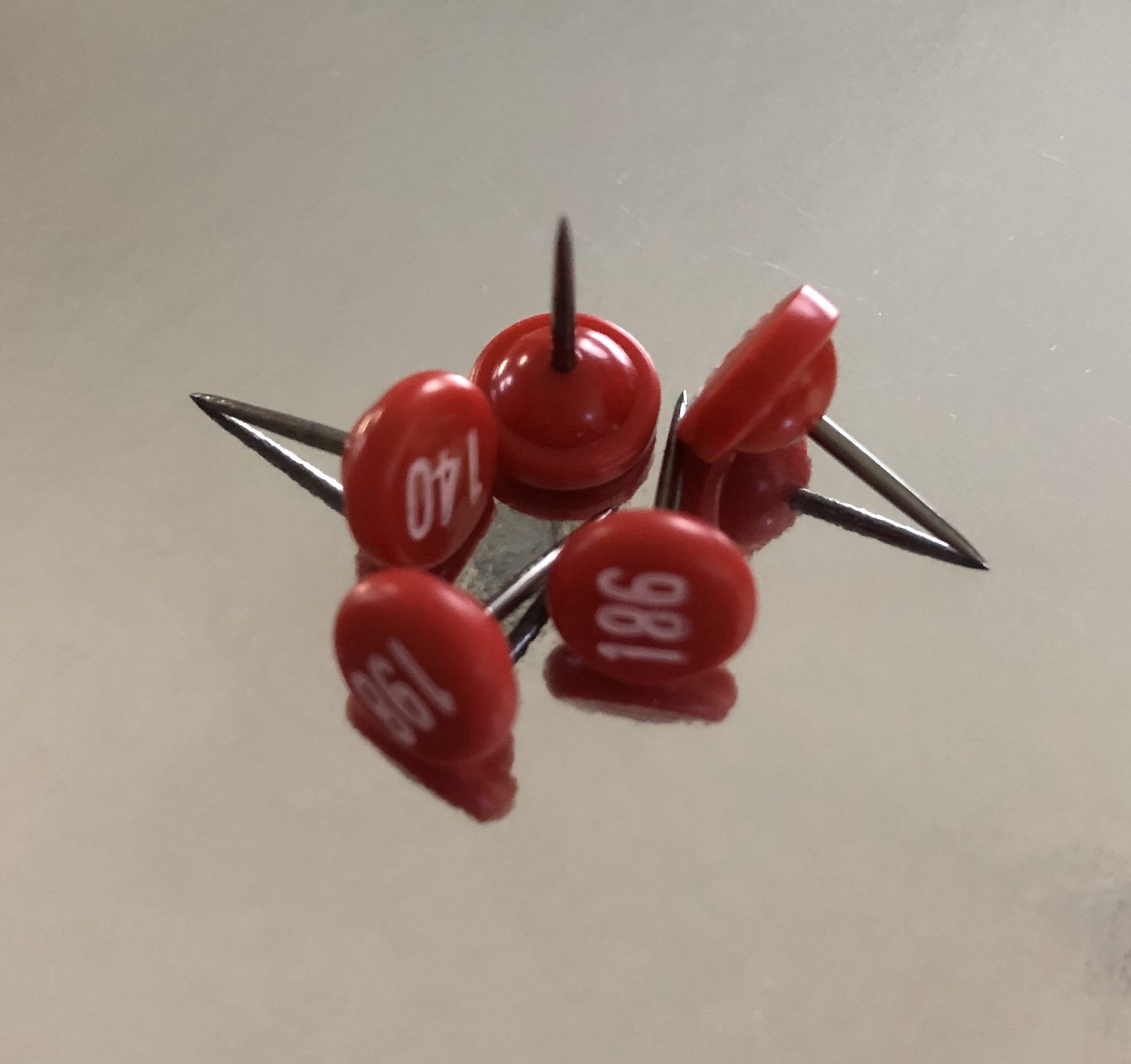 NUMBERED MAP TACKS 5pcs Vintage 1960s Push Pins Retro Office | Etsy