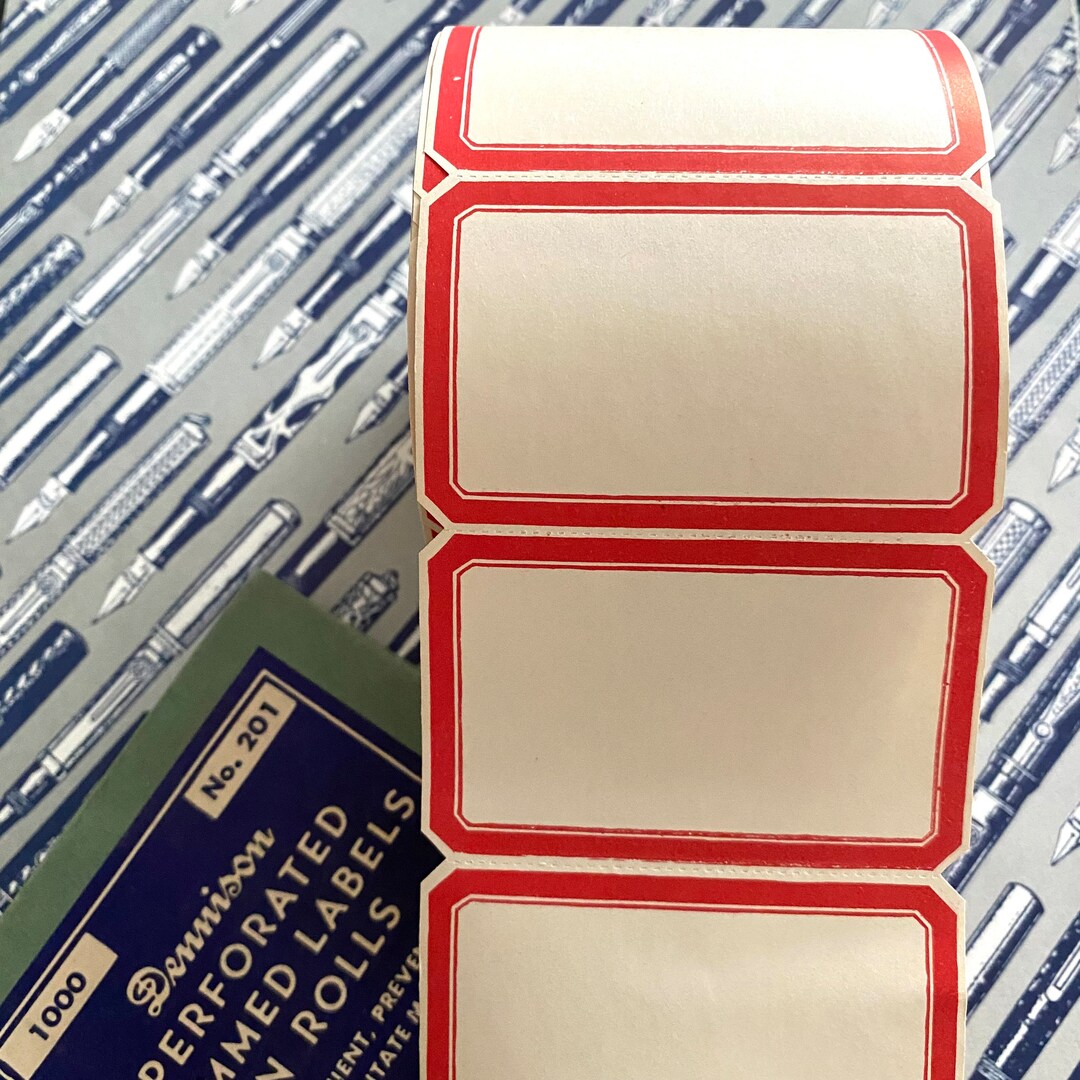 DENNISON LARGE LABELS 2-5/8" Vintage Gummed Stickers Old Stock Size No ...