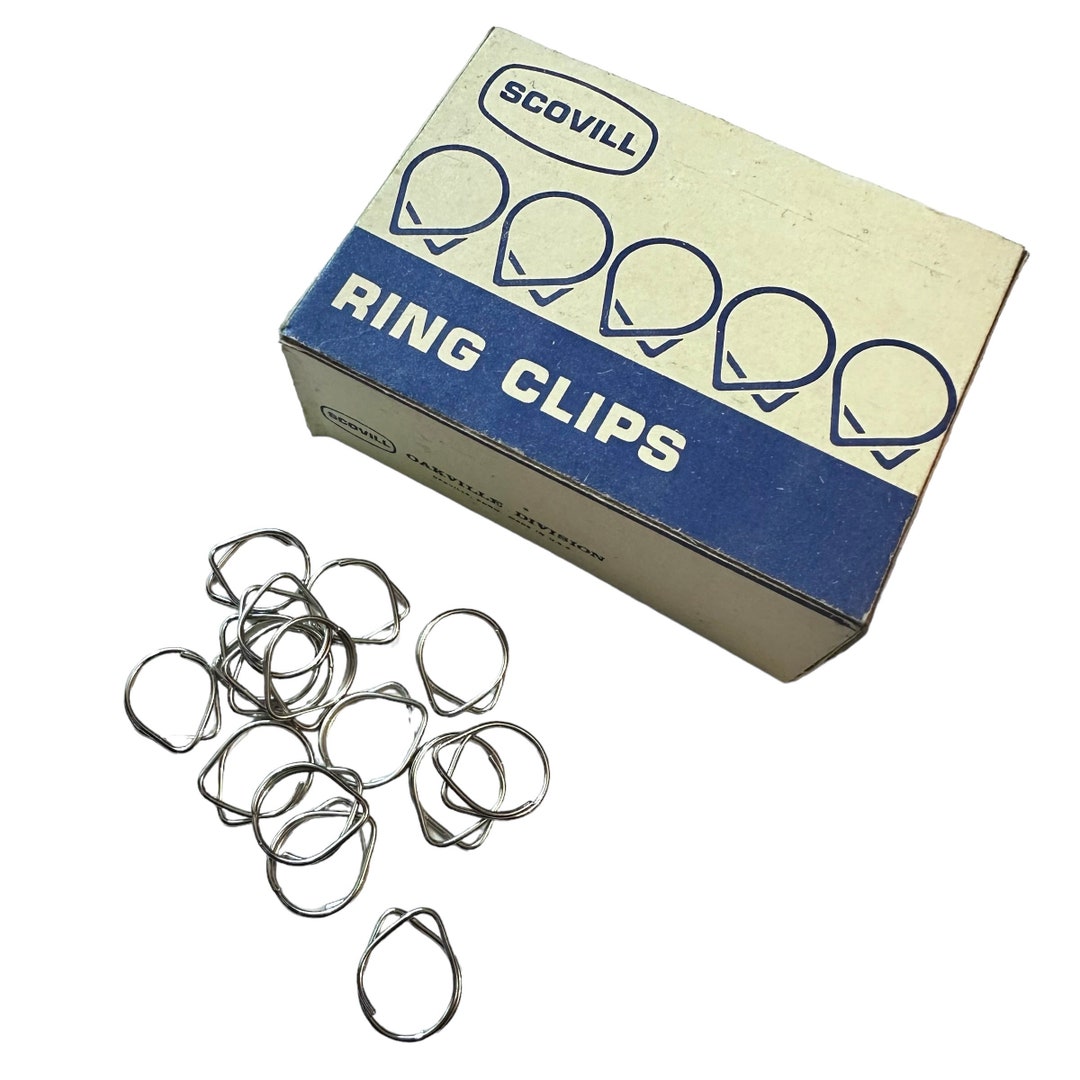 10pcs RING PAPER CLIPS 5/8 Vintage Paper Fasteners Retro Office ...