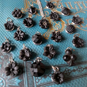 1pc VICTORIAN MOURNING CHARM Vintage Tiny Genuine 1880s Antique French ...