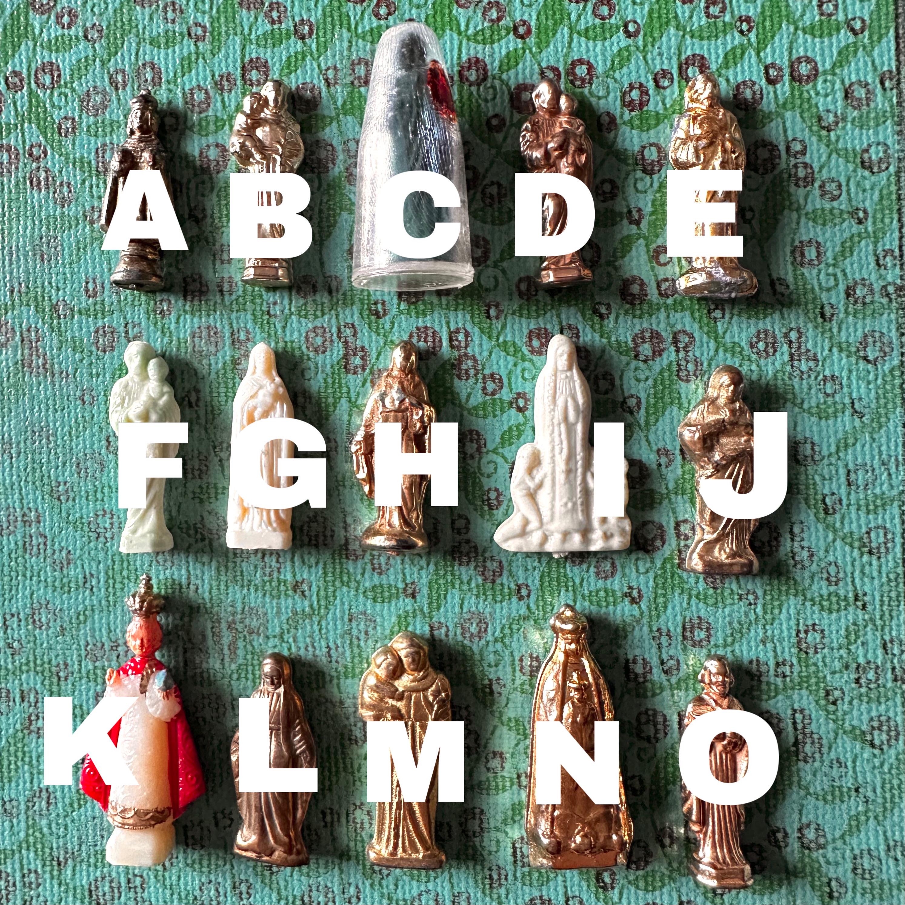 1 Tiny Saint Statue 1" Vintage Pocket Shrine Miniature Little ...