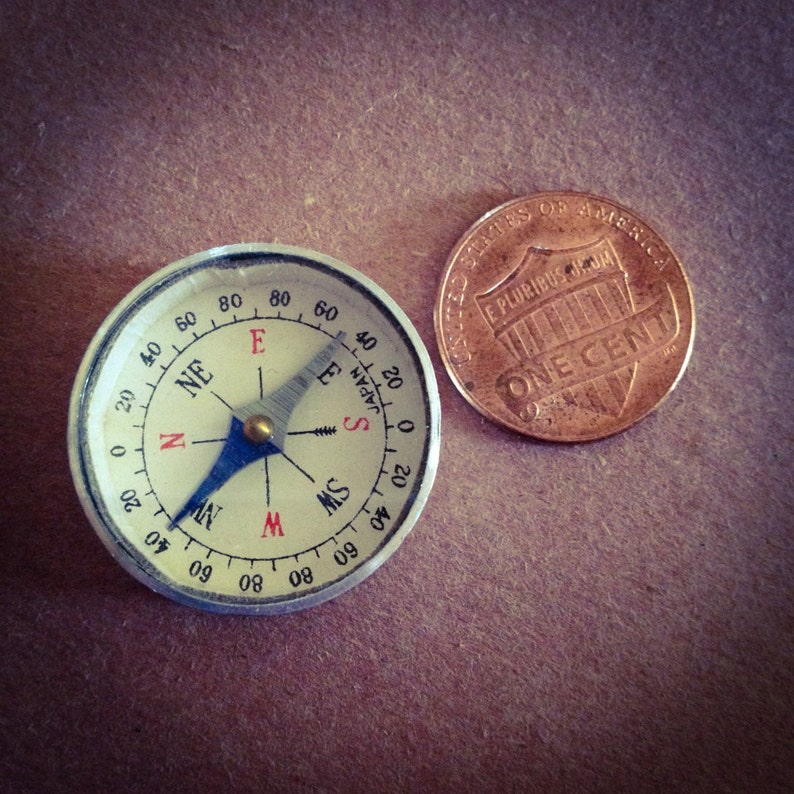 MINIATURE VINTAGE COMPASS Tiny Compasses Mirrored Reverse Mini | Etsy