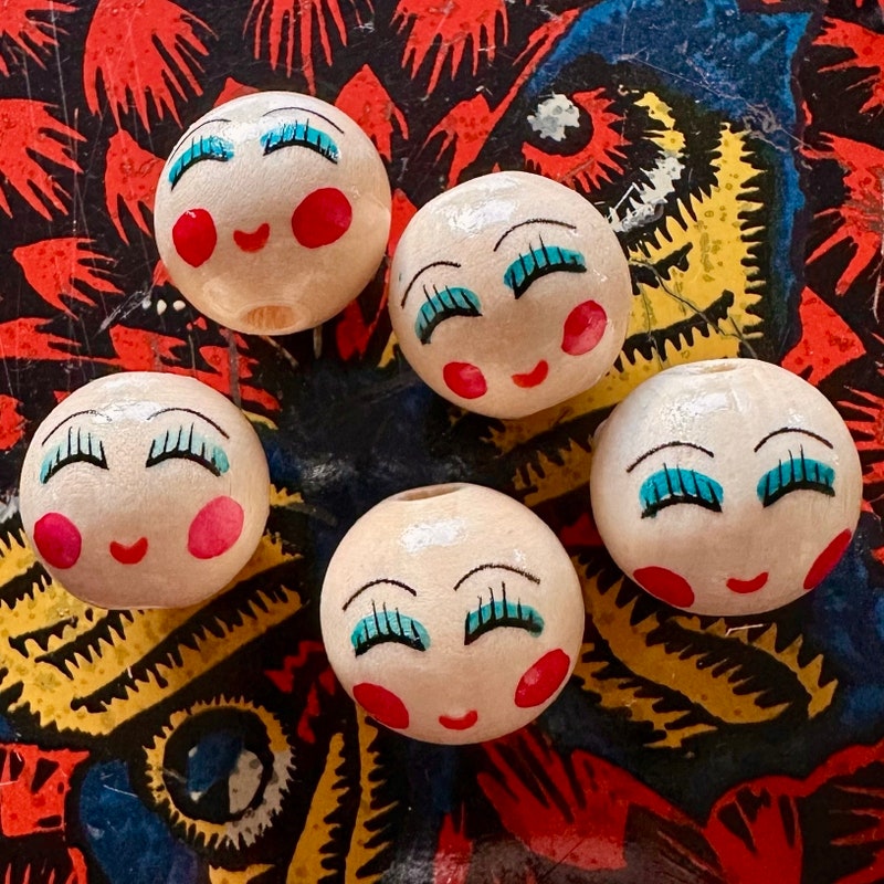 Wooden Beads Doll Heads - Etsy