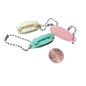 1pc PRINCESS PHONE KEYCHAIN Vintage Miniature Phone Plastic Charm Key ...
