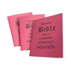 Miniature Pocket Bible 2.5" Vintage Personal Bible Verses of Comfort ...