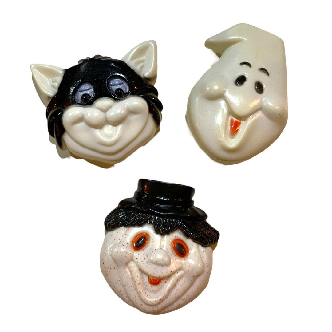 1pc HALLOWEEN TOY CLICKER 2" Vintage Noise Maker Ghost Cat Scarecrow ...