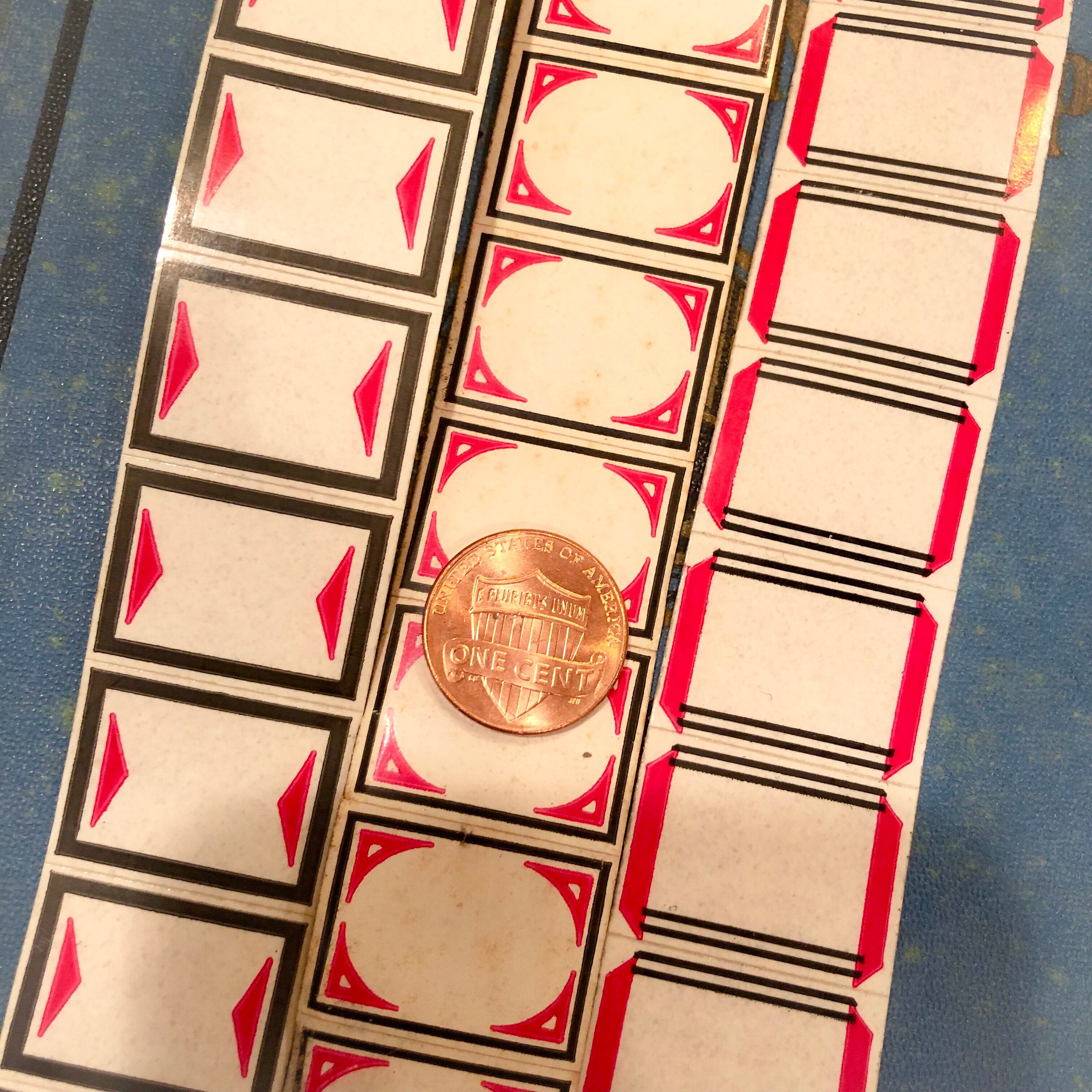VINTAGE BLANK LABELS 1" Retro Price Tags Bordered Stickers Old Store ...