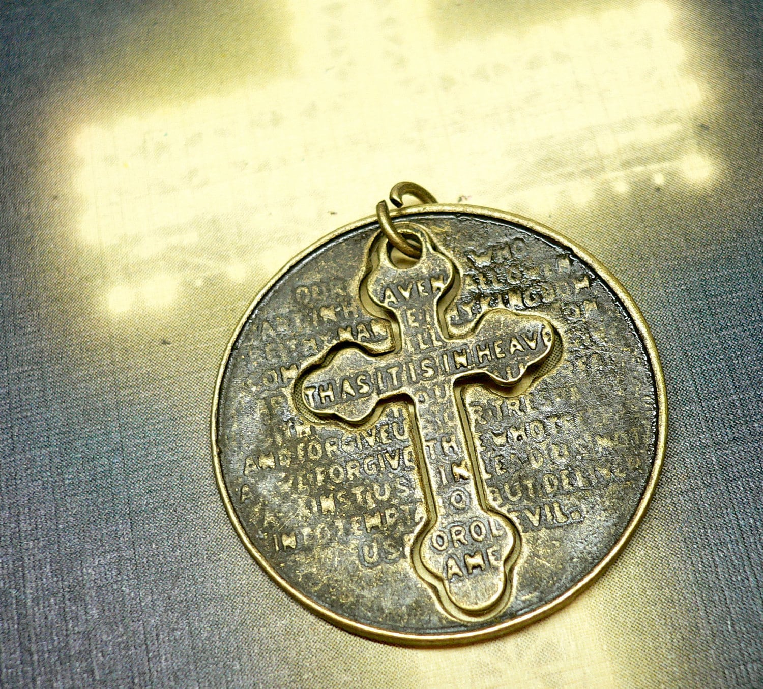 LORD'S PRAYER MEDALLION Vintage Inspired Religious Medal - Etsy