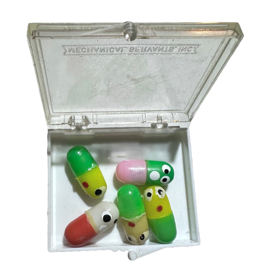 5pcs JUMPING BEAN TOYS Vintage Vending Prizes Tiny Plastic Roly Poly ...