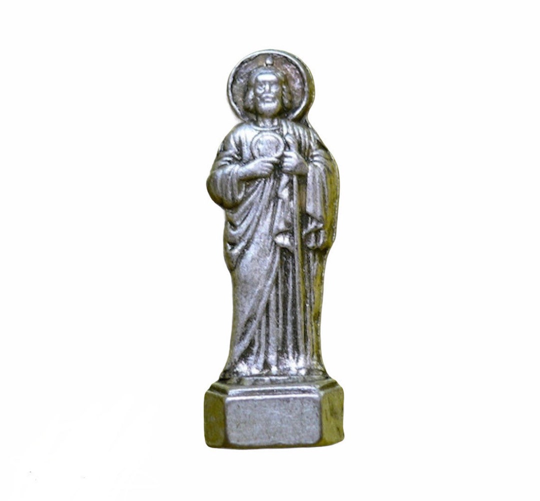 1pc POCKET ST JUDE 1" Vintage Miniature Saint Catholic Pocket Statuette ...