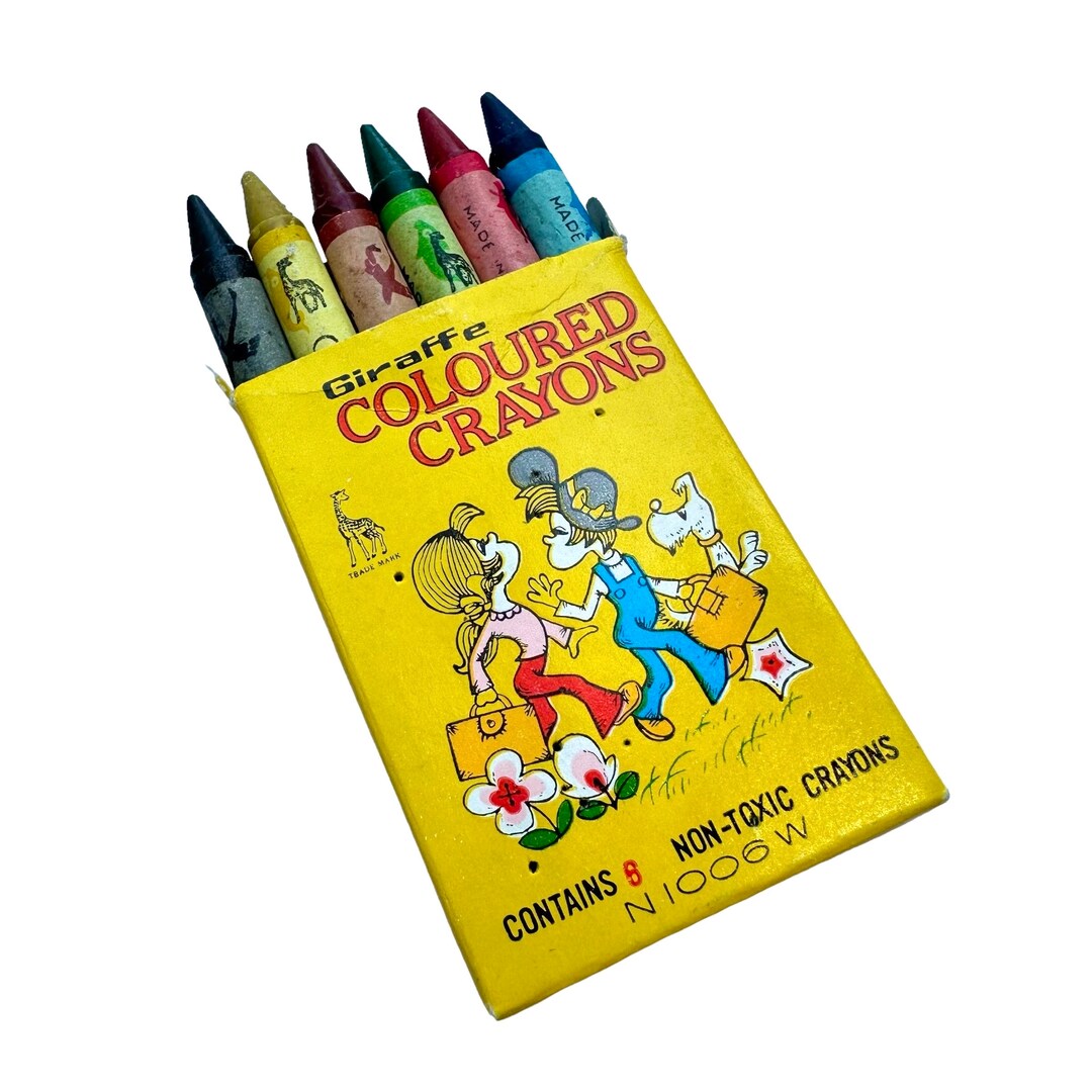 1pk MINIATURE CRAYONS PACK Vintage Giraffe Brand Mini Colored Crayons ...