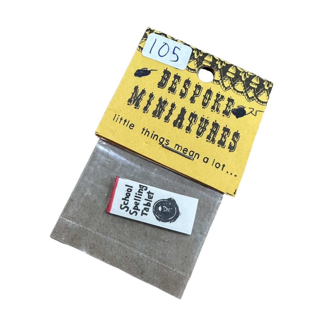 TINY SPELLING TABLET 1 Vintage Doll House Sized Notebook Mini Classroom ...