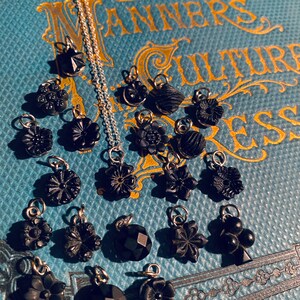 1pc VICTORIAN MOURNING CHARM Vintage Tiny Genuine 1880s Antique French ...