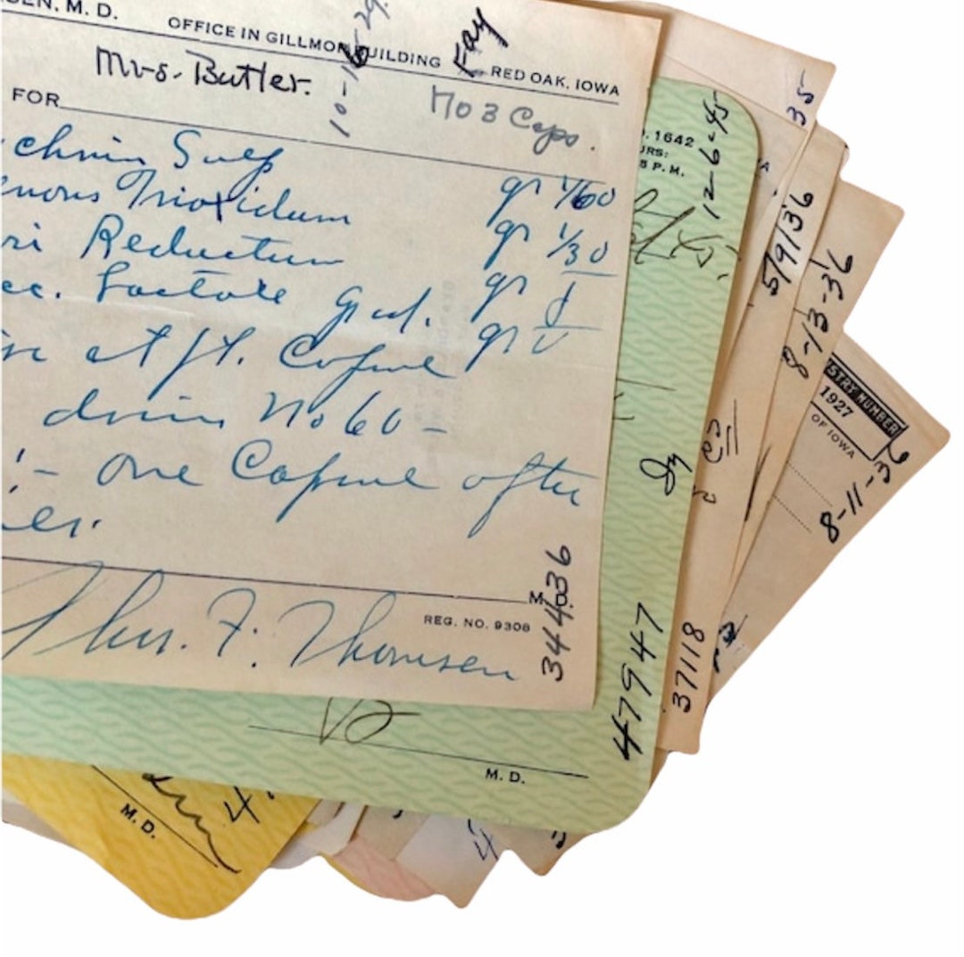 3pcs VINTAGE HANDWRITTEN PRESCRIPTIONS 1930s-50s Genuine Paper - Etsy