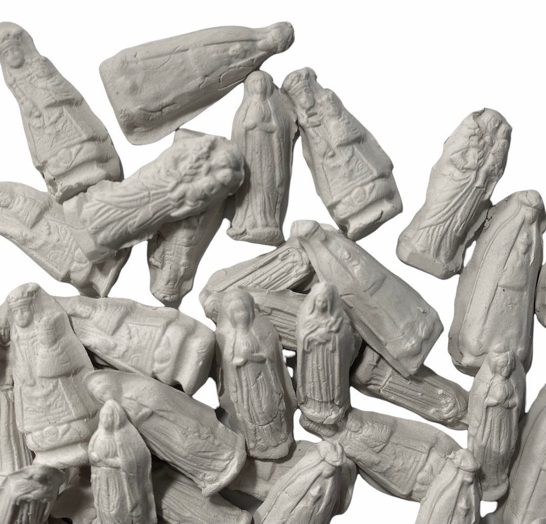 5pcs TINY CLAY SAINTS Miniature Pocket Shrines Freeform Saint ...