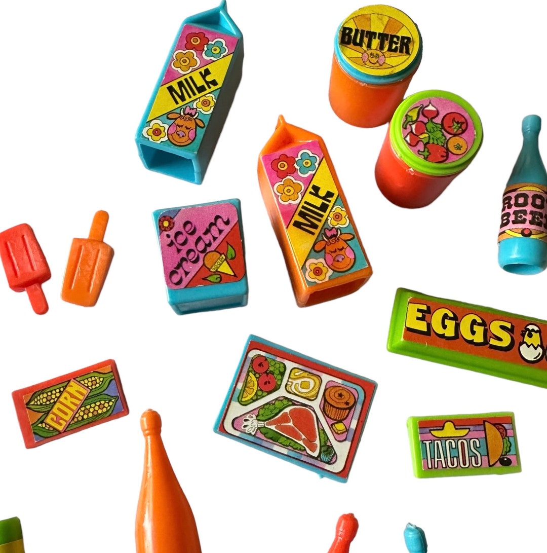 1pc VINTAGE BARBIE FOOD 1977 Dream House Fridge Contents Retro Mod ...