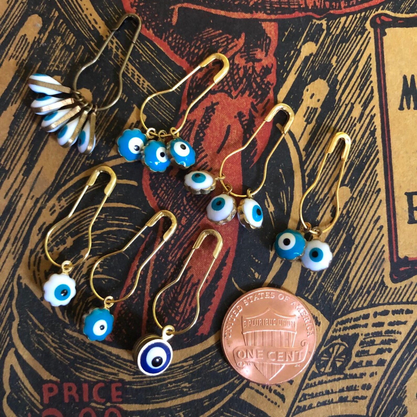 EVIL EYE CHARMS Handcrafted Metal Enamel Tiny Evil Eyes Mini | Etsy