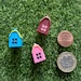 3pcs TINY PLASTIC HOUSES Super Mini Cottages Hand Painted Colorful ...