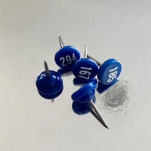 VINTAGE NUMBERED TACKS 8mm Map Push Pins Old School Office Supplies ...