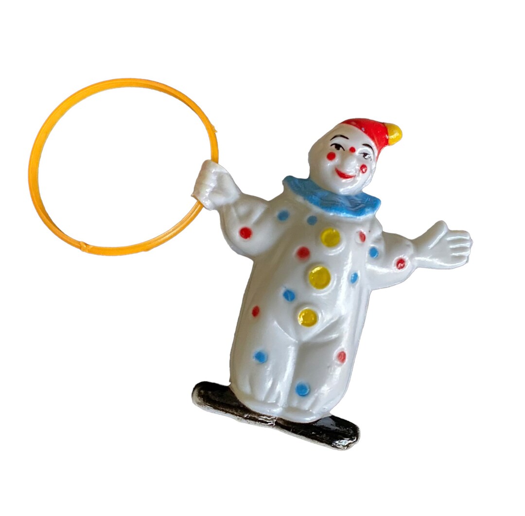 PLASTIC CLOWN DOLL 2-3/4" Vintage Circus Clown Blow Mold Miniature ...