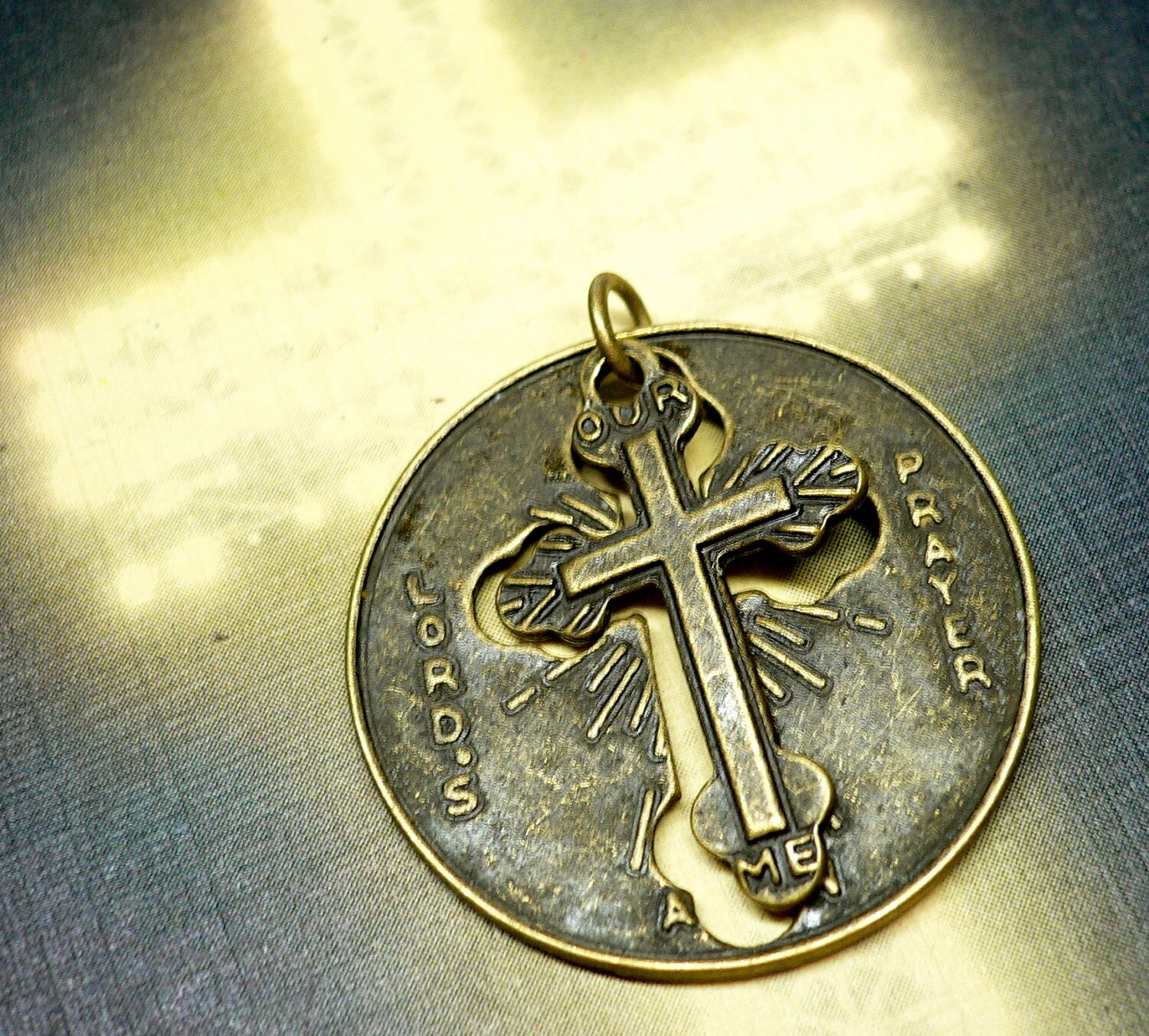 LORD'S PRAYER MEDALLION Vintage Inspired Religious Medal | Etsy