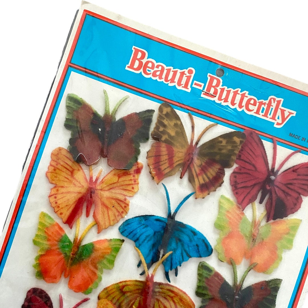 12pcs PLASTIC BUTTERFLY DISPLAY Vintage Crafting Butterflies Lot Old ...