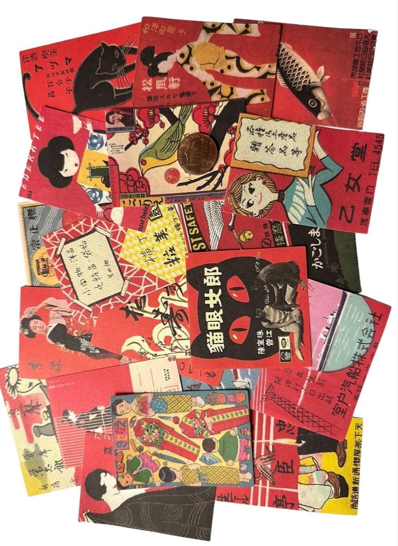 20pcs RETRO ASIAN STICKERS Vintage Style Advertising Retro Products ...