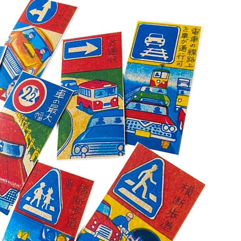 8pcs RETRO CHILDREN STICKERS 2.38" Vintage Japanese Menko Card Prints ...