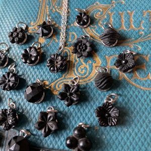 1pc VICTORIAN MOURNING CHARM Vintage Tiny Genuine 1880s Antique French ...