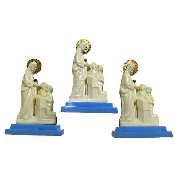 ⱽᴵᴺᵀᴬᴳᴱ 3pcs PLASTIC JESUS STATUES Vintage Miniature - Etsy