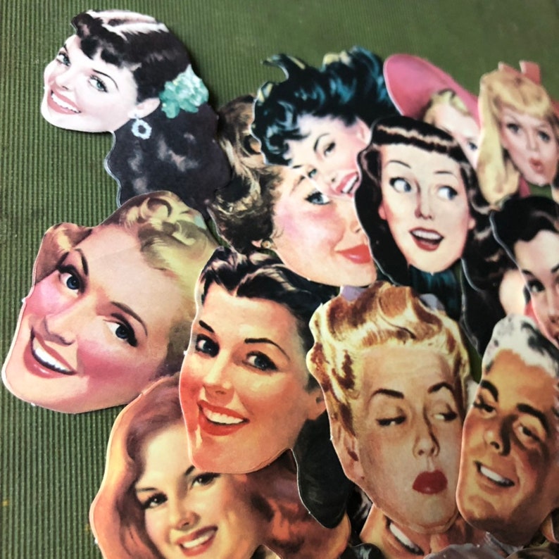 20pcs RETRO HEAD STICKERS Glamorous Ladies & Gentleman Old - Etsy