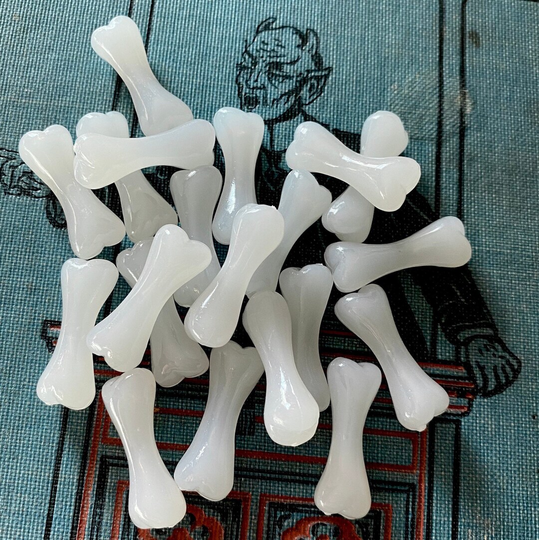20pcs MINIATURE PLASTIC BONES Tiny Faux Halloween Crafting Miniatures ...