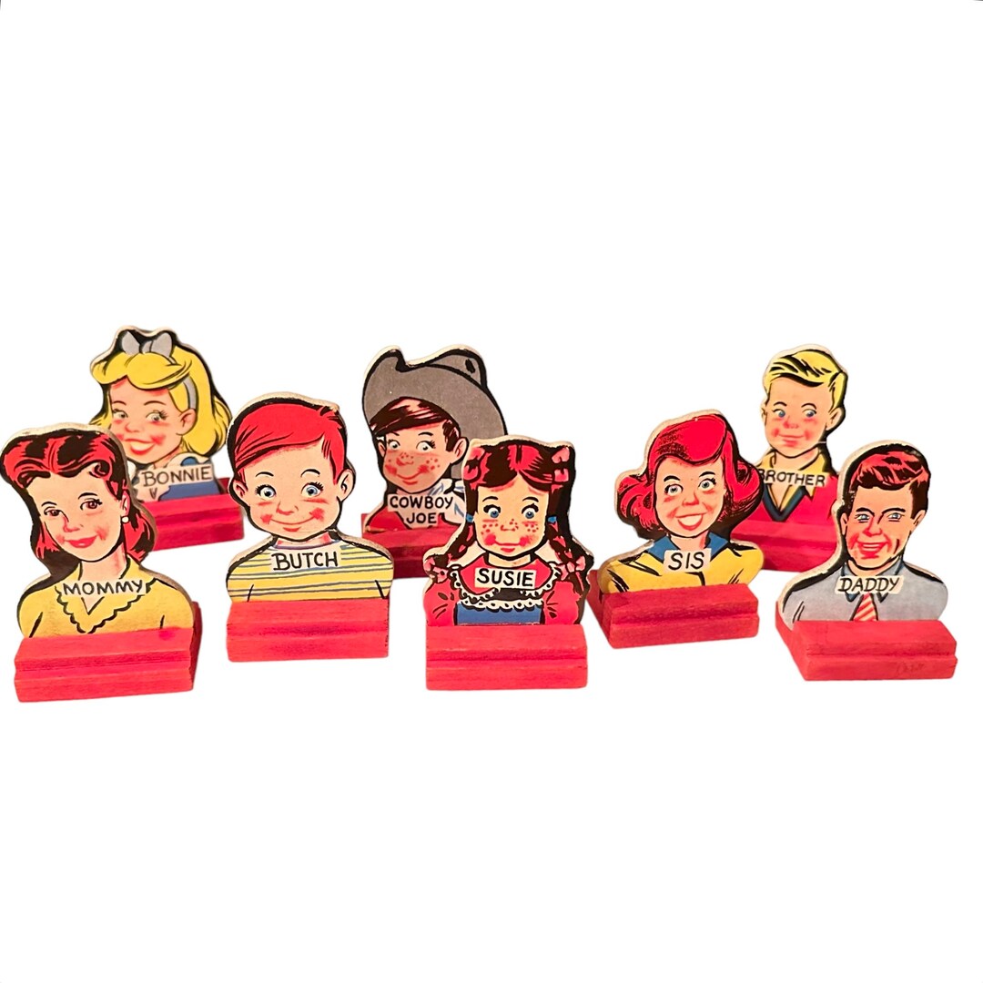 1pc TINY CARDBOARD HEAD Vintage Miniature Character Retro Curio Game ...