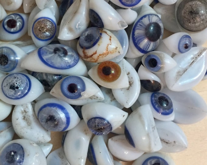 1pc ANTIQUE GLASS EYE 1890s Flawed Miniature Eyeball Tiny Freak Mistake ...