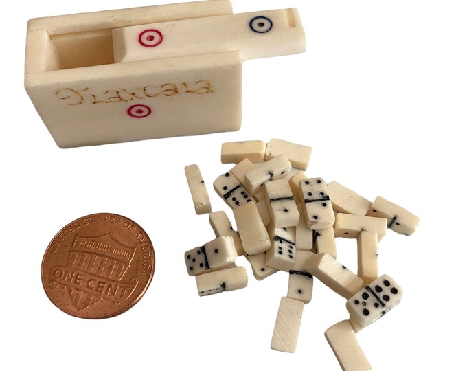 ⱽᴵᴺᵀᴬᴳᴱ 1bx TINY BONE DOMINOES Vintage Miniature Domino Set - Etsy