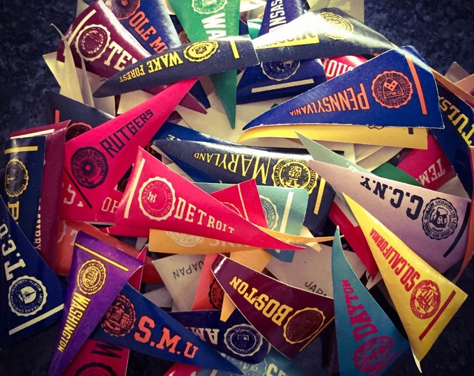 5pcs VINTAGE DOLLHOUSE PENNANTS Miniature Paper College Flags - Etsy