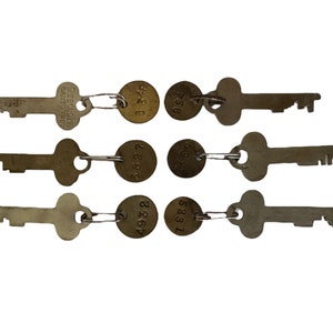 1pc BANK SAFE KEY Vintage Vault Safety Deposit Box Bank Ephemera Aged ...