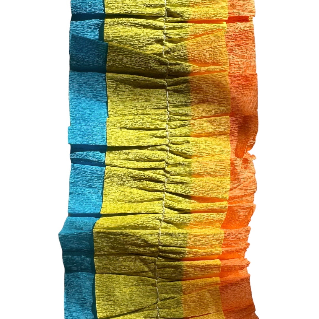 120 OLD FASHIONED CREPE Garland Aged Look Festoon Over 10 Feet Bright ...