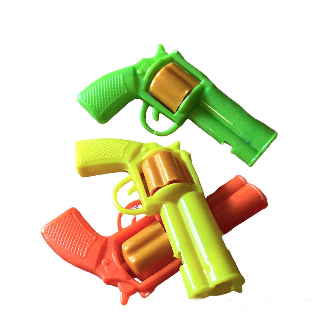 3pcs MINI PISTOL WHISTLES Vintage Gun Revolver Whistle Rotating Barrel ...