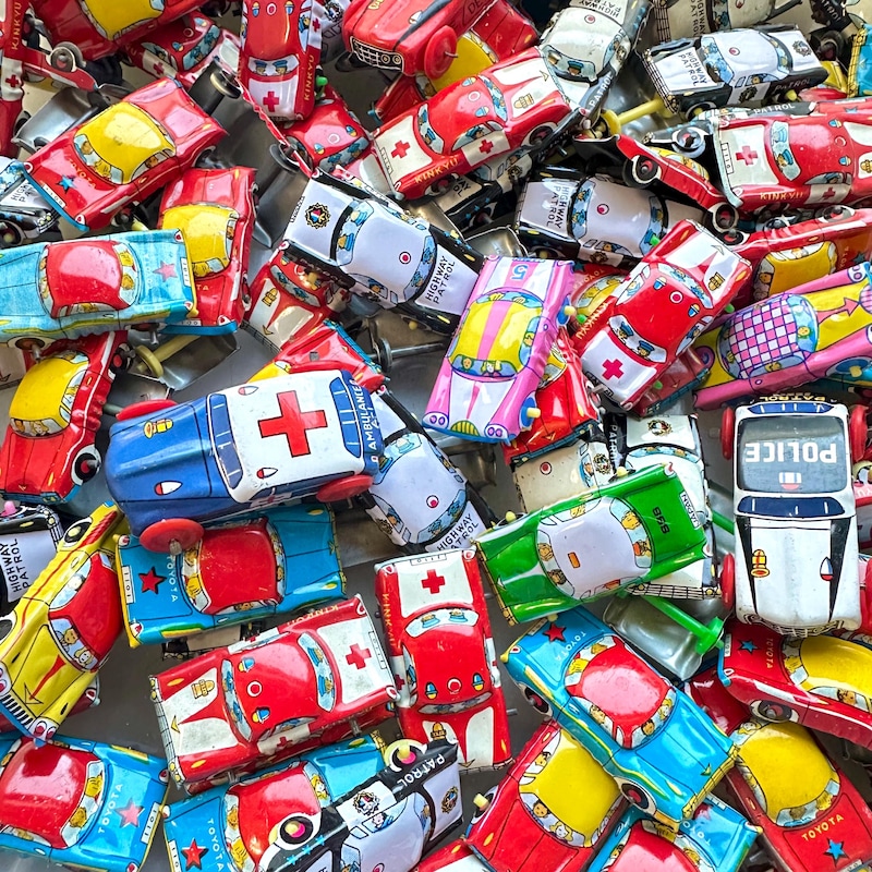 Police Car Tin Toy - Etsy