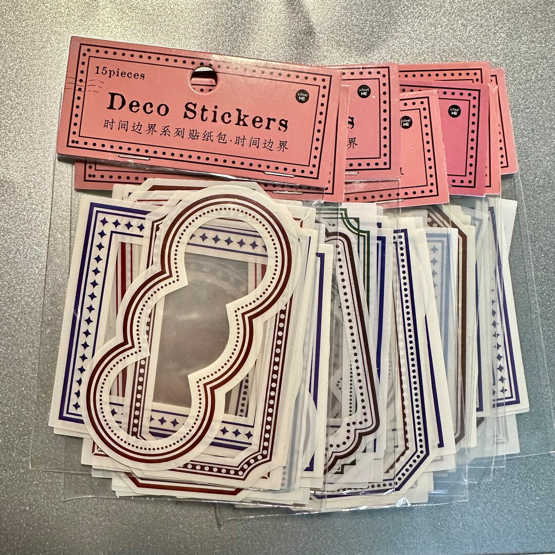 9pks CLEAR BORDER STICKERS Glossy Frames 125 Labels Bulk Closeout - Etsy