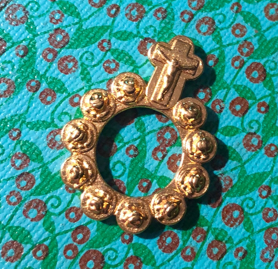 1pc GOLD FINGER ROSARY Ave Maria Rosary Ring for Pocket - Etsy