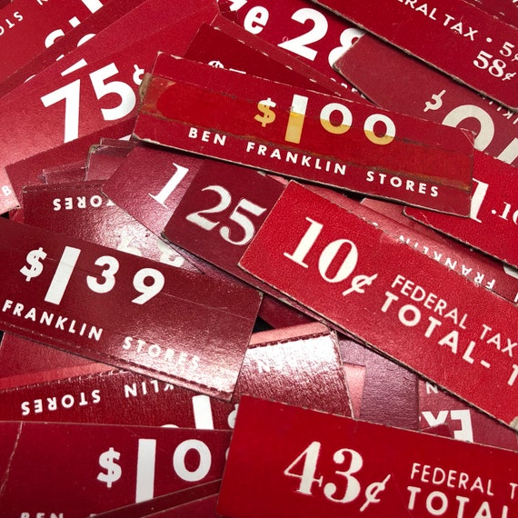 ⱽᴵᴺᵀᴬᴳᴱ 10pcs OLD PRICE TAGS Vintage Ben Franklin Dime Store - Etsy