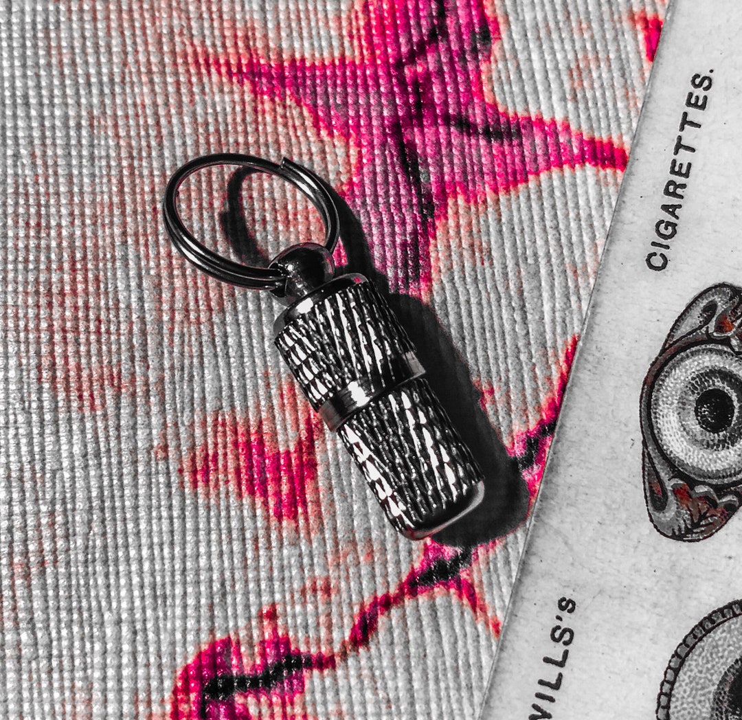 1pc SILVER CAPSULE CHARM 7/8" Tiny Tube Locket Stainless Cylinder ...