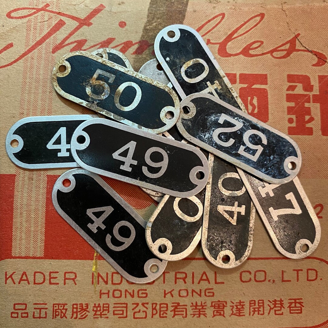 5pcs VINTAGE LOCKER NUMBERS School Salvage Old Industrial Salvage Metal ...
